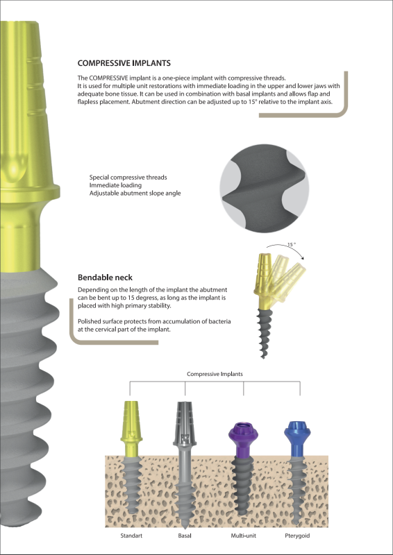One-Piece, Compressive Implants - Bilimplant